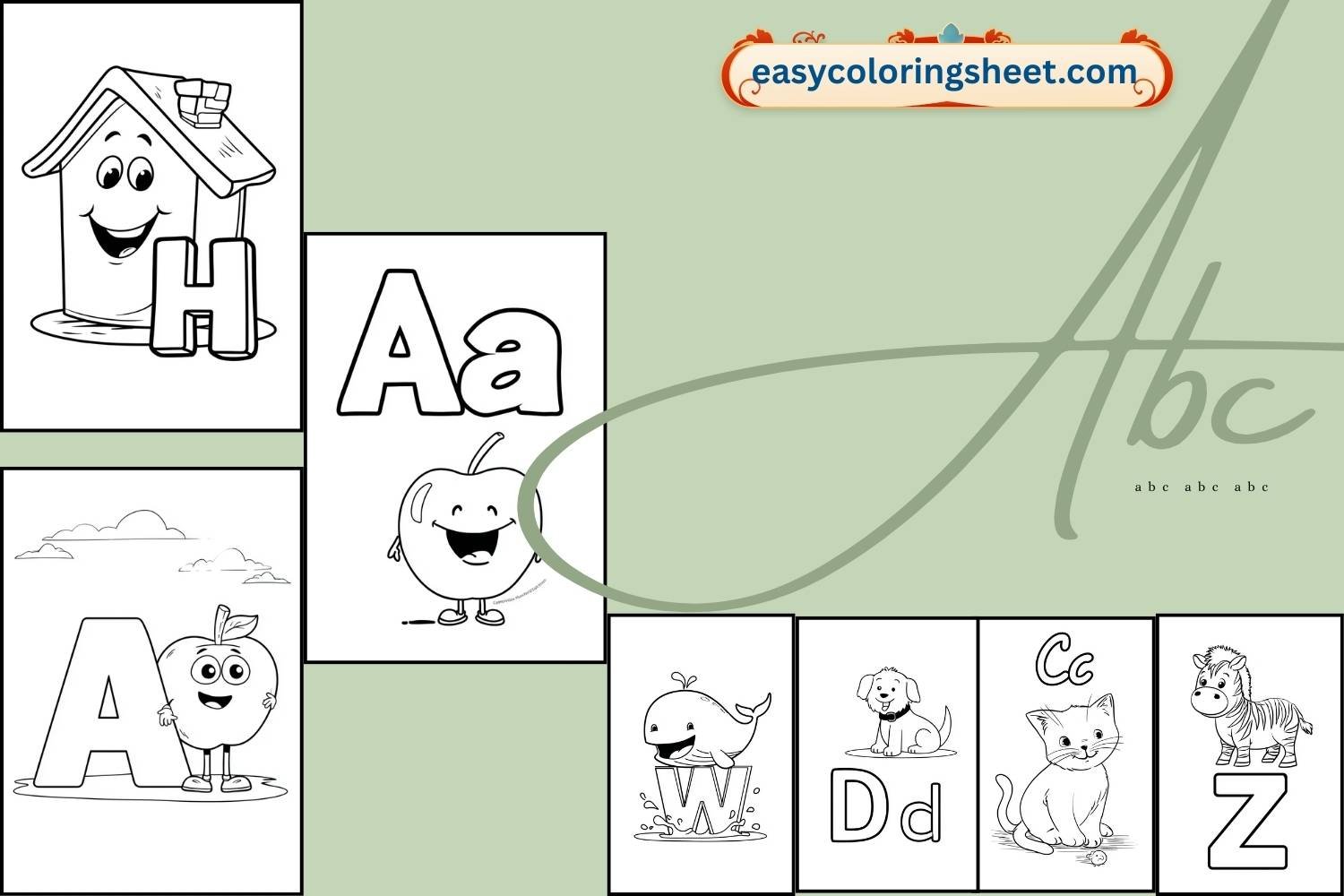 ABC Coloring Pages for Kids, Fun Alphabet Coloring Activities for Young ...